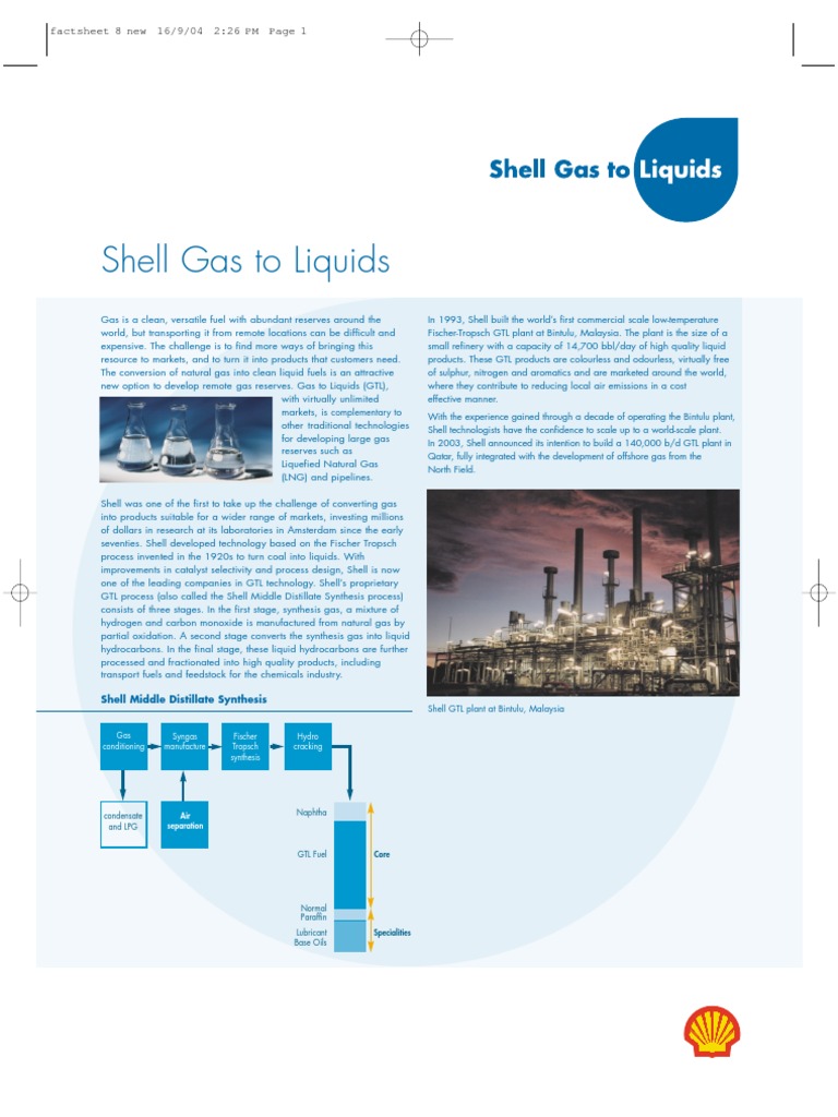 Shell GTL | PDF | Gas To Liquids | Natural Gas