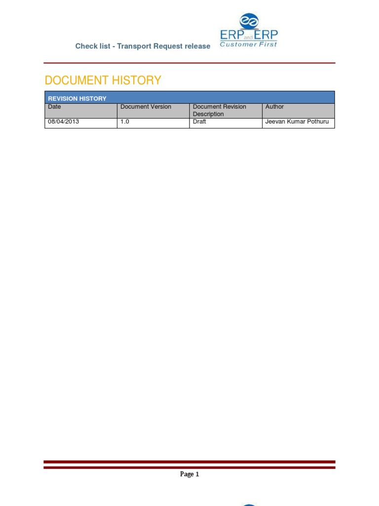 Transport Request Check List | PDF | Computer Engineering | Computing