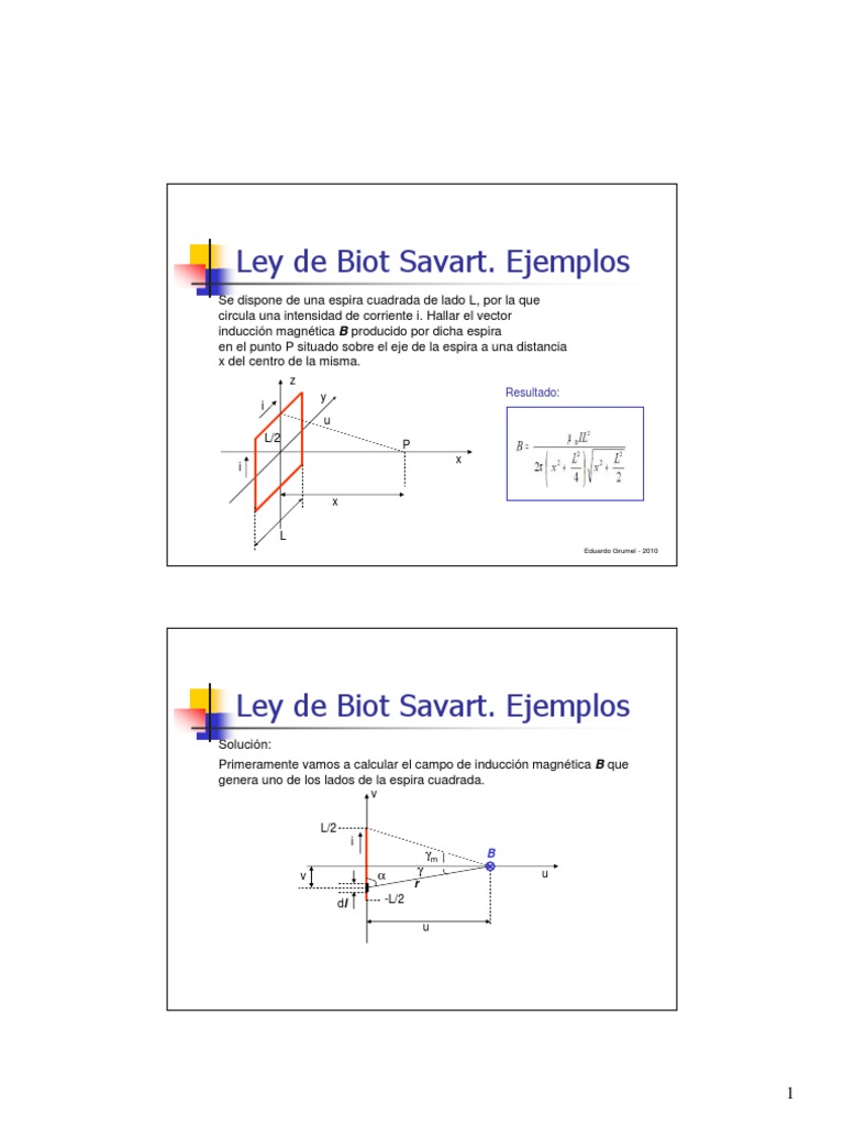 Ley de Biot Savart - Espira Cuadrada | PDF