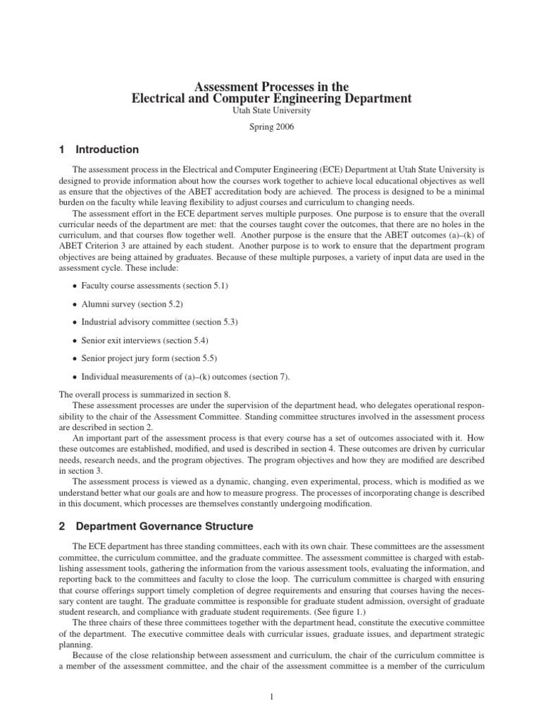 Ece Assessment Process | PDF | Educational Assessment | Engineering