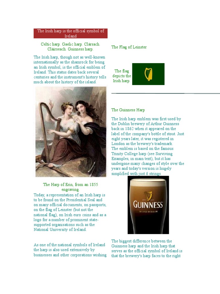 The Irish Harp: National Emblem Explained | PDF | Lamb And Mutton | Cakes