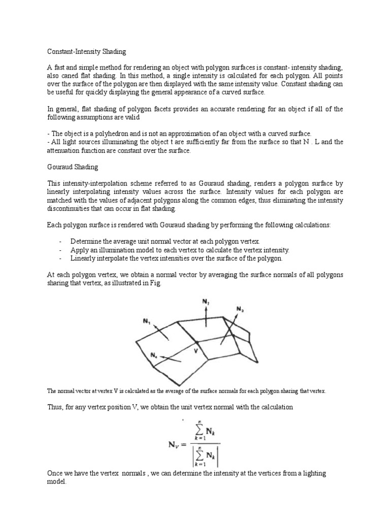 Shading (Gouraud and Phong | PDF | Vertex (Geometry) | Multidimensional Signal Processing