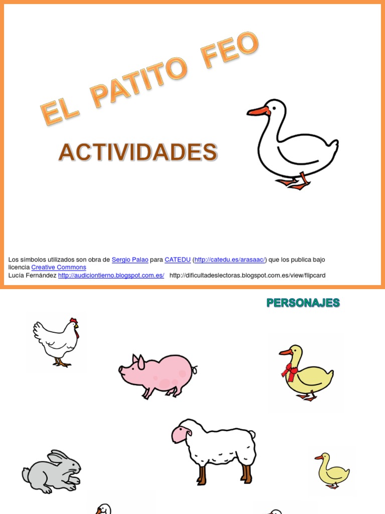 Cuento Patito Feo Tarjetas | PDF