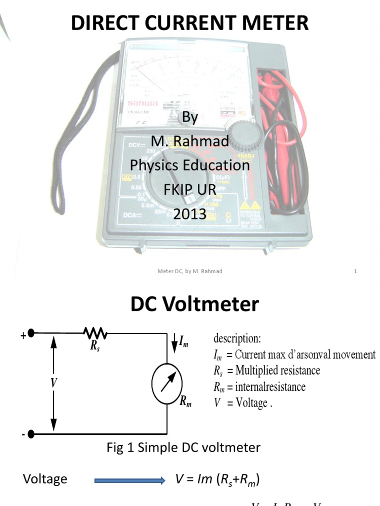 Direct Current Meter: by M. Rahmad Physics Education Fkip Ur 2013 | PDF ...