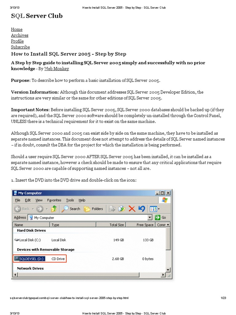How To Install SQL Server 2005 | PDF | Microsoft Sql Server | Sql