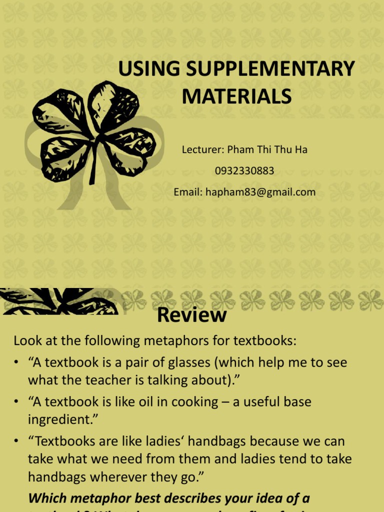 L2 - Using Supplementary Materials | PDF | Language Acquisition | Learning