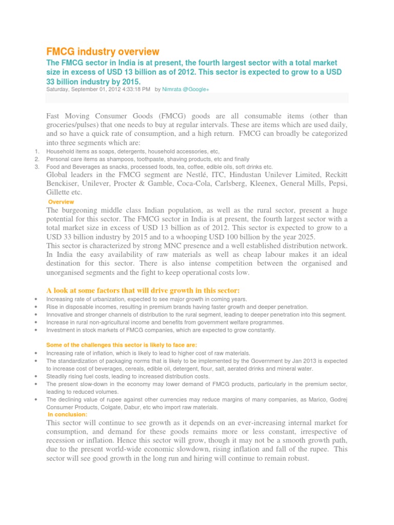 FMCG Industry Overview: A Look at Some Factors That Will Drive Growth ...