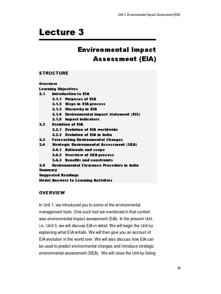 Environmental Impact Assessment (EIA) : Structure | PDF