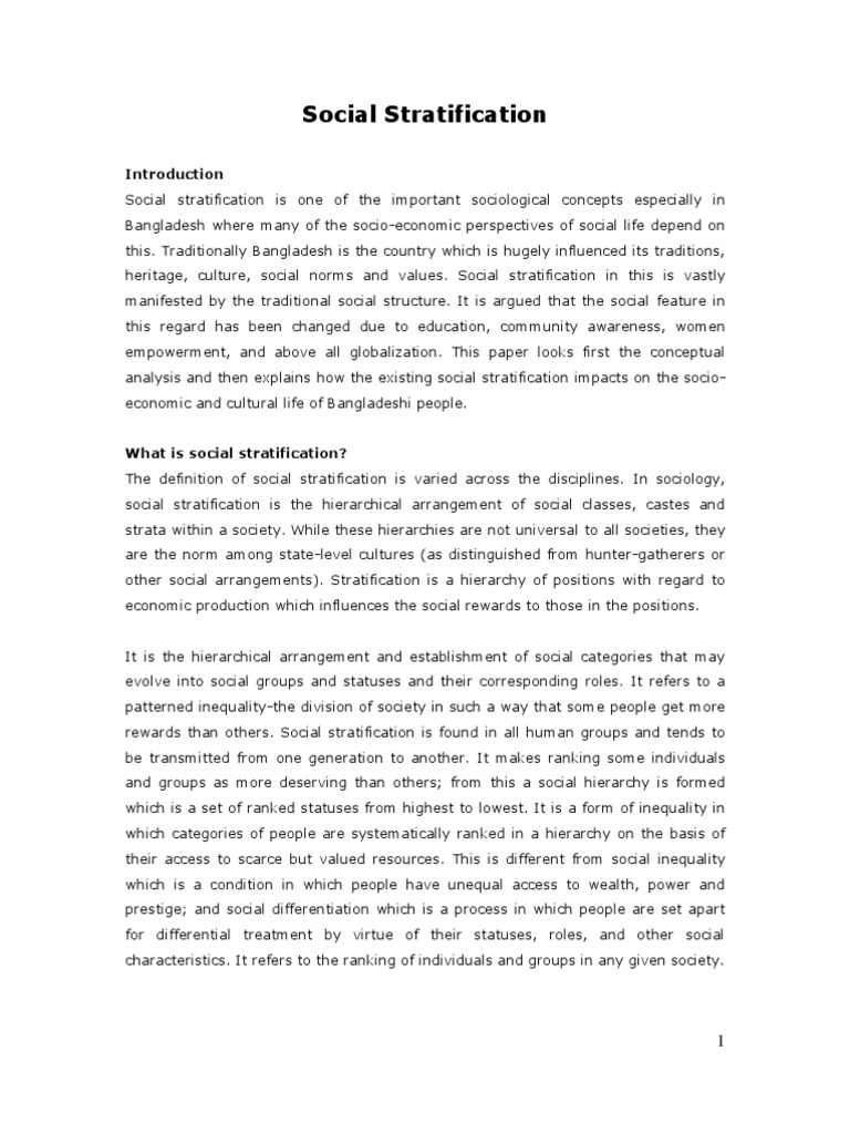 Social Stratification | PDF | Social Stratification | Social Inequality