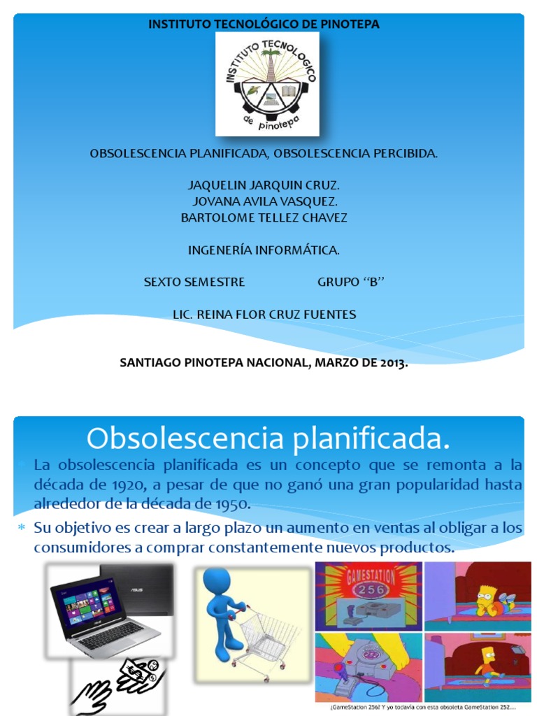 Obsolescencia Planificada, Obsolescencia Percibida | PDF | Economias ...