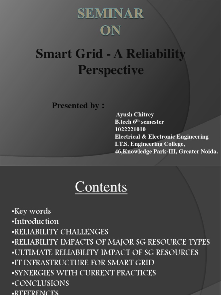 Smart Grid - A Reliability Perspective | Download Free PDF | Smart Grid | Electrical Grid