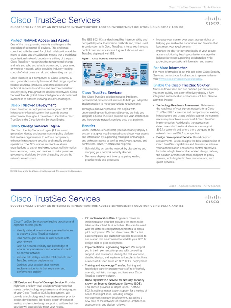 Cisco Trustsec Services: Protect Network Access and Assets | PDF | Cisco Systems | Computer Network