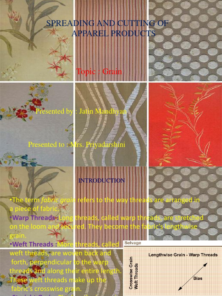 Spreading and Cutting of Apparel Products: Topic: Grain | PDF | Weaving ...