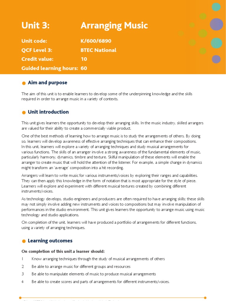 Unit 3 Arranging Music | PDF | Educational Technology | Musical ...