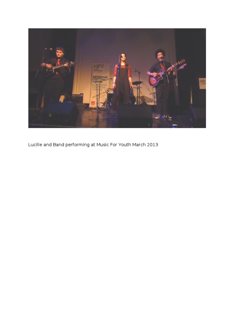 Lucille and Band Performing at Music For Youth March 2013 | PDF