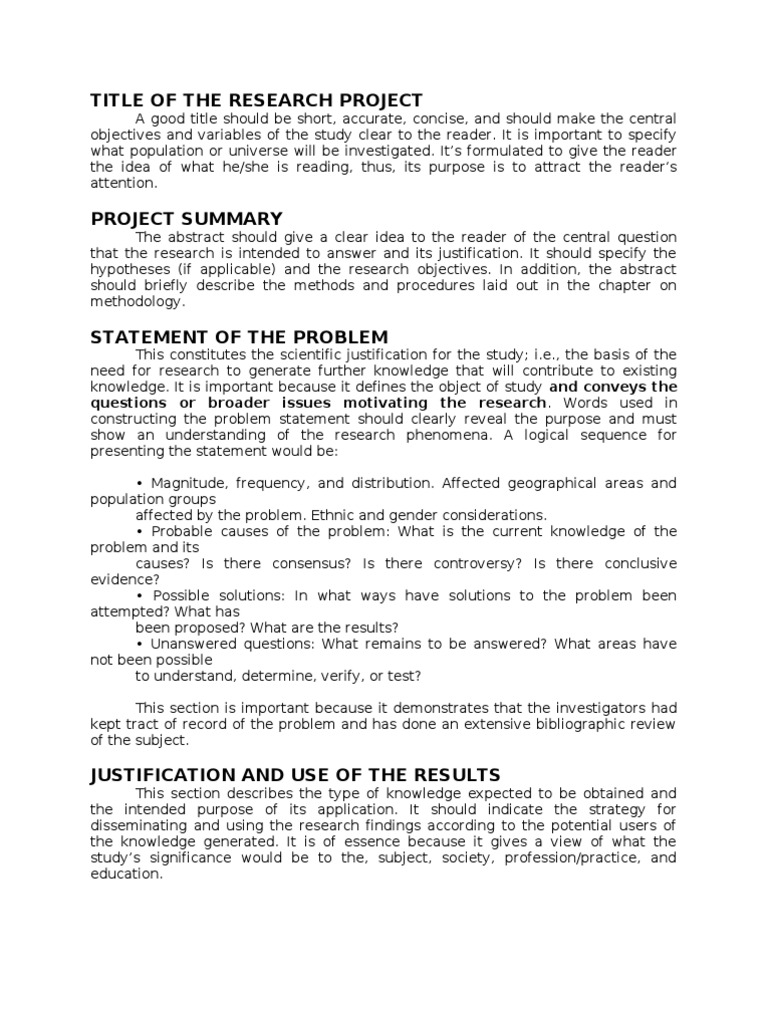 Title of The Research Project: Questions or Broader Issues Motivating ...