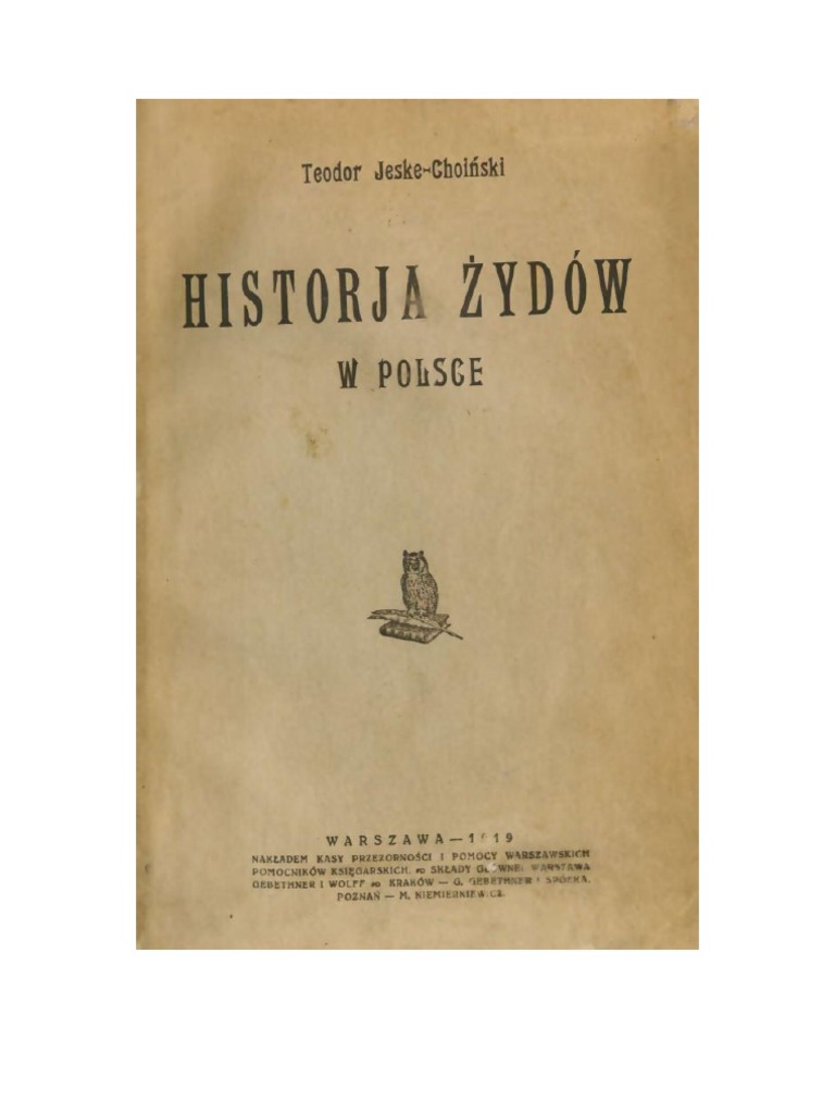 Jeske-Choiński, Teodor - Historia Żydów W Polsce - 1919 (Zorg) | PDF