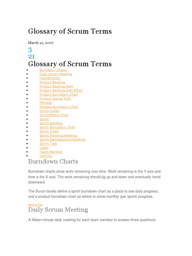 Glossary of Scrum Terms | Download Free PDF | Scrum (Software ...