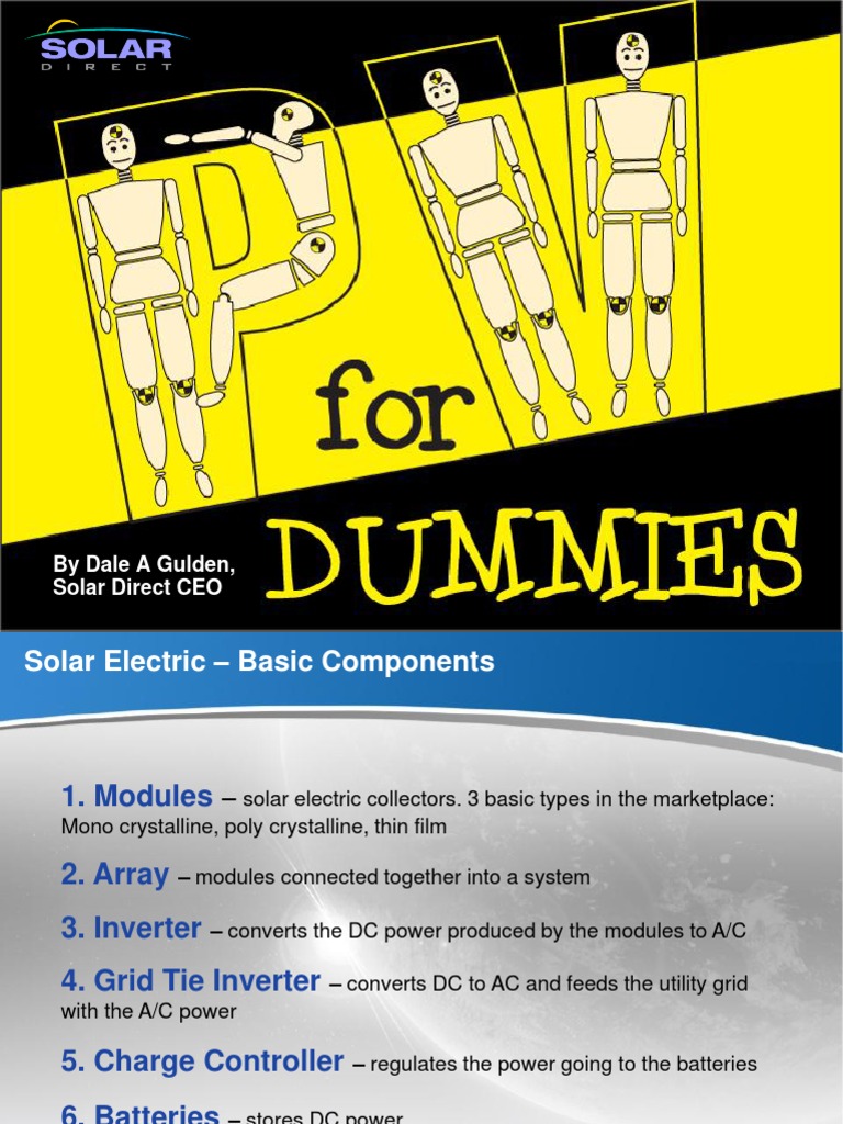 PV For Dummies | PDF | Solar Power | Photovoltaic System