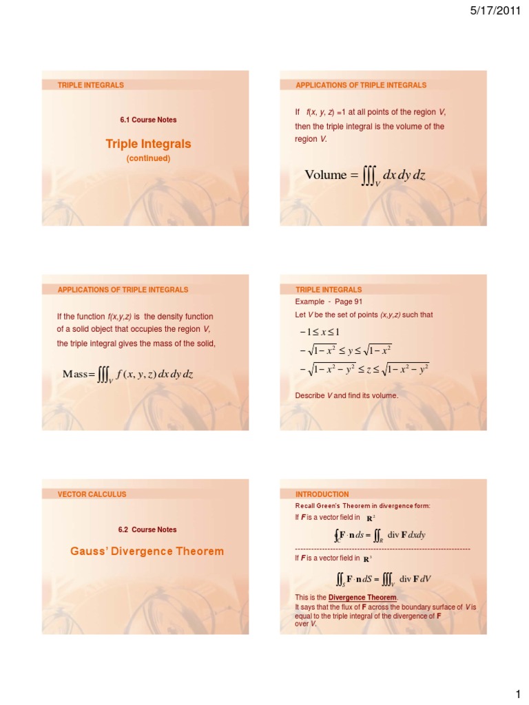 Week11 Lect3 Handouts | PDF | Divergence | Flux