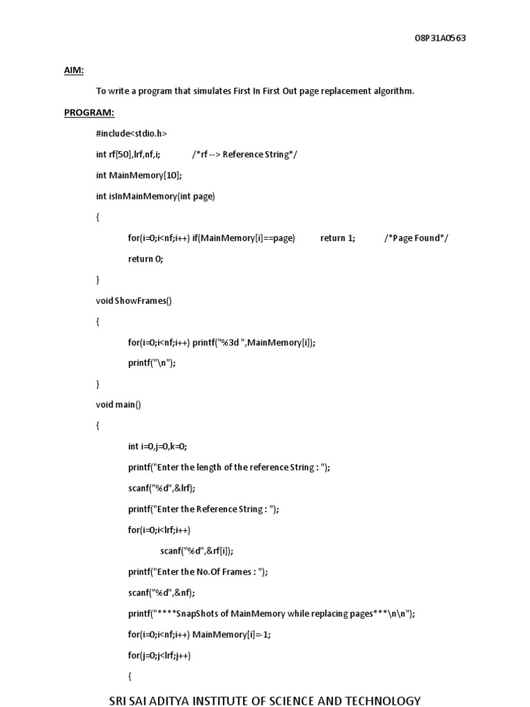 Program:: Sri Sai Aditya Institute of Science and Technology | PDF | String (Computer Science ...