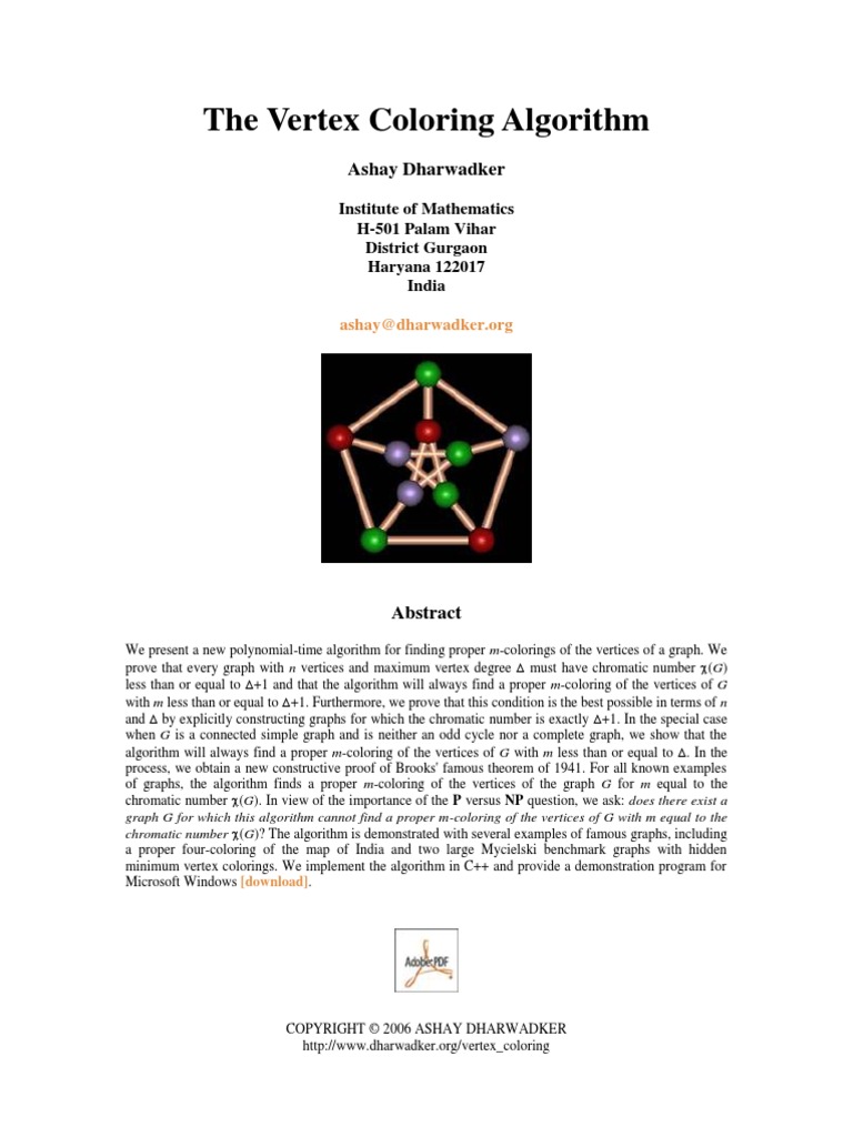 Vertex Coloring | Vertex (Graph Theory) | Time Complexity