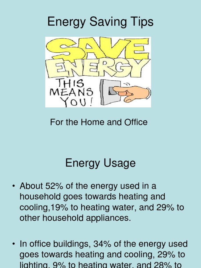 Energy Saving Tips: For The Home and Office | PDF | Hvac | Energy ...