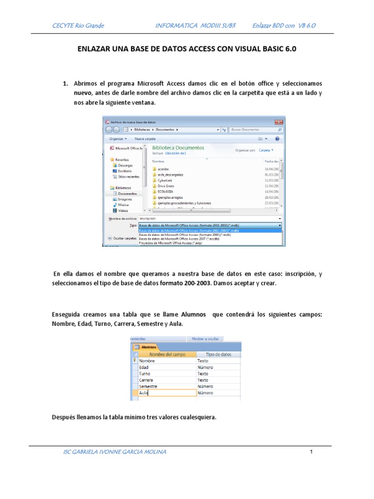 Enlazar Una Base de Datos Access Con Visual Basic 6 | Descargar gratis PDF | Active X Data ...