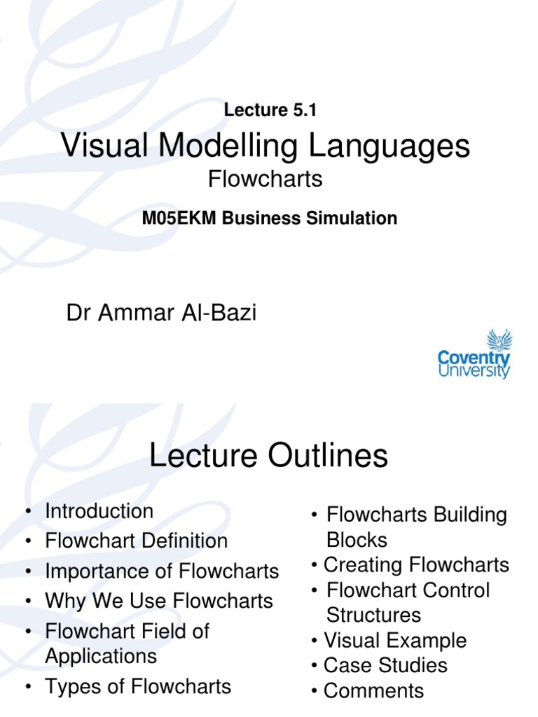 Lecture 5.1 Visual Modelling Languages - Flowcharts | PDF