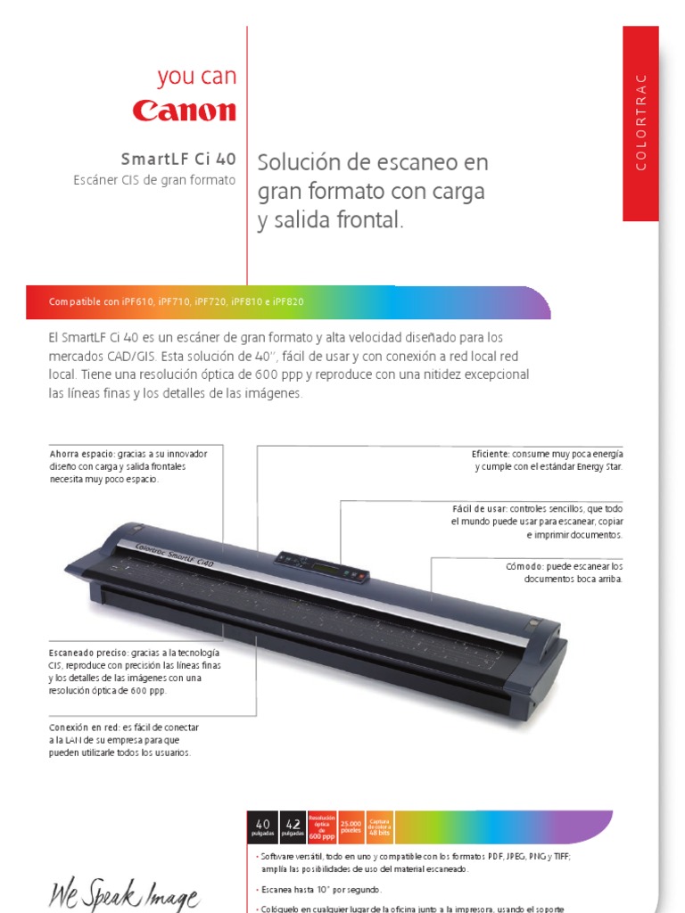 Canon Smart LF Ci40 (Scanner Gran Formato) | PDF | Escáner de imagen ...