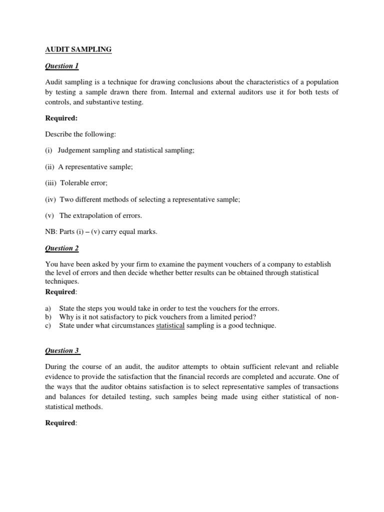 Audit Sampling | PDF | Auditor's Report | Audit