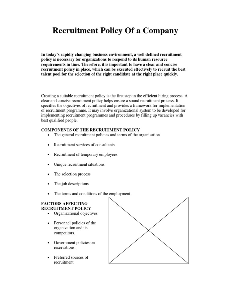 Recruitment Policy of A Company | PDF | Recruitment | Human Resources