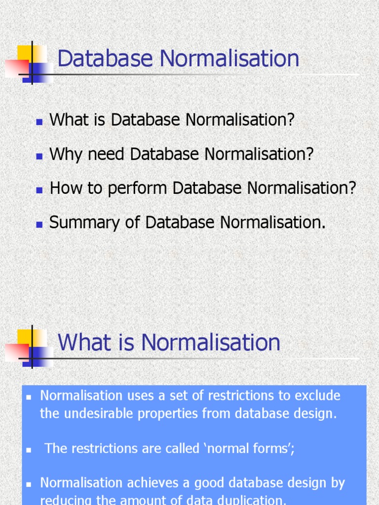 Database Normalization | Software Design | Information Technology