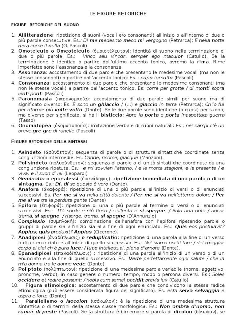 Le Figure Retoriche | PDF