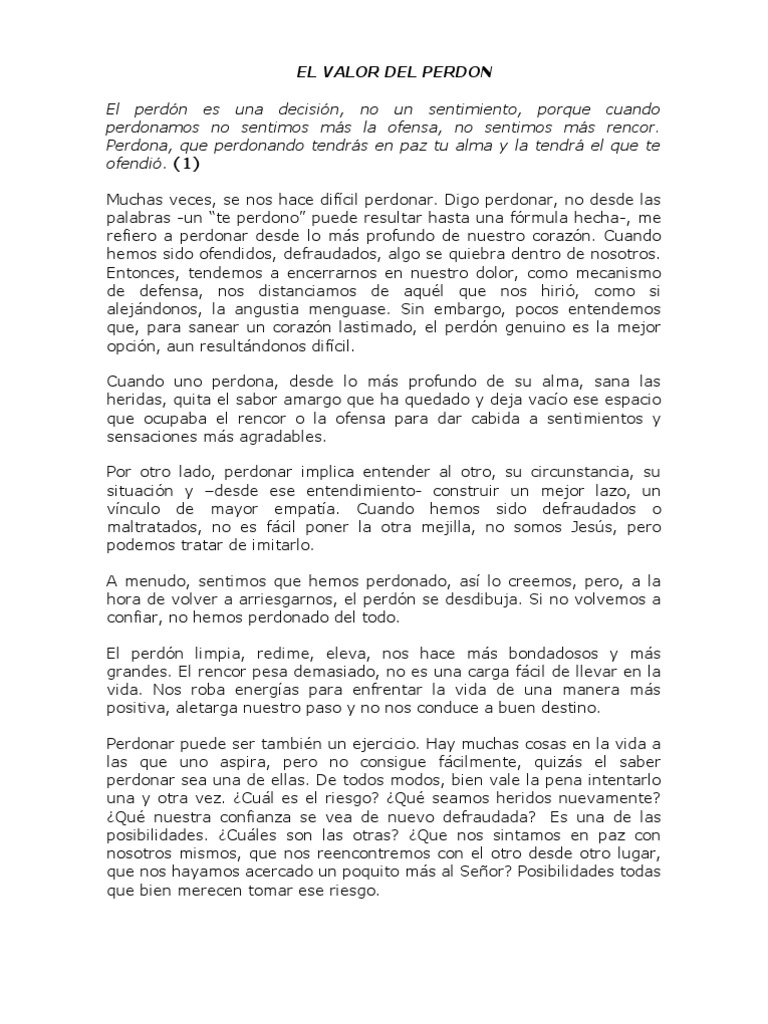 El Valor Del Perdon Pdf Perdón Karma