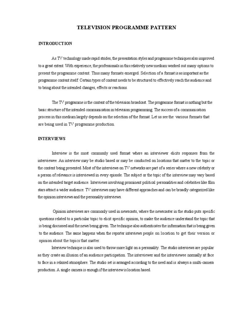 Television Programme Formats: Understanding the Structures that Shape ...