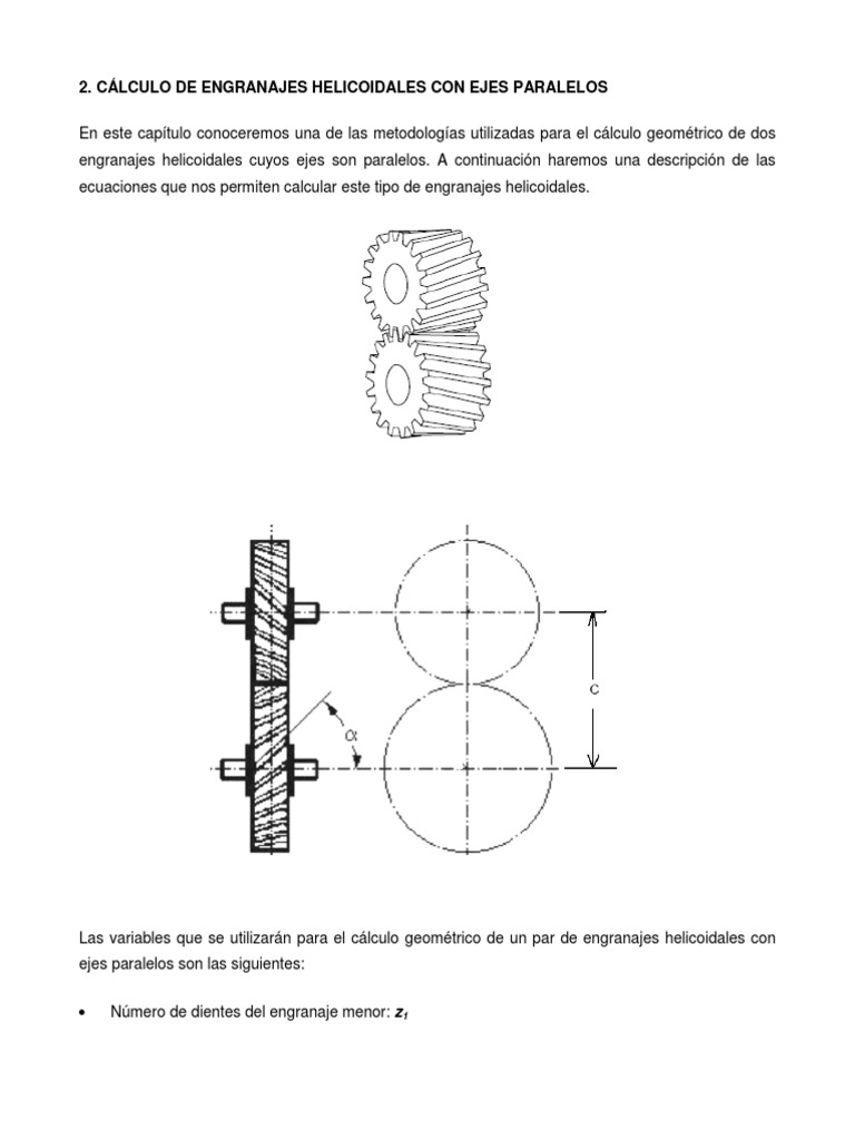 Cálculo de Engranajes Helicoidales | PDF | Engranaje | Bienes ...