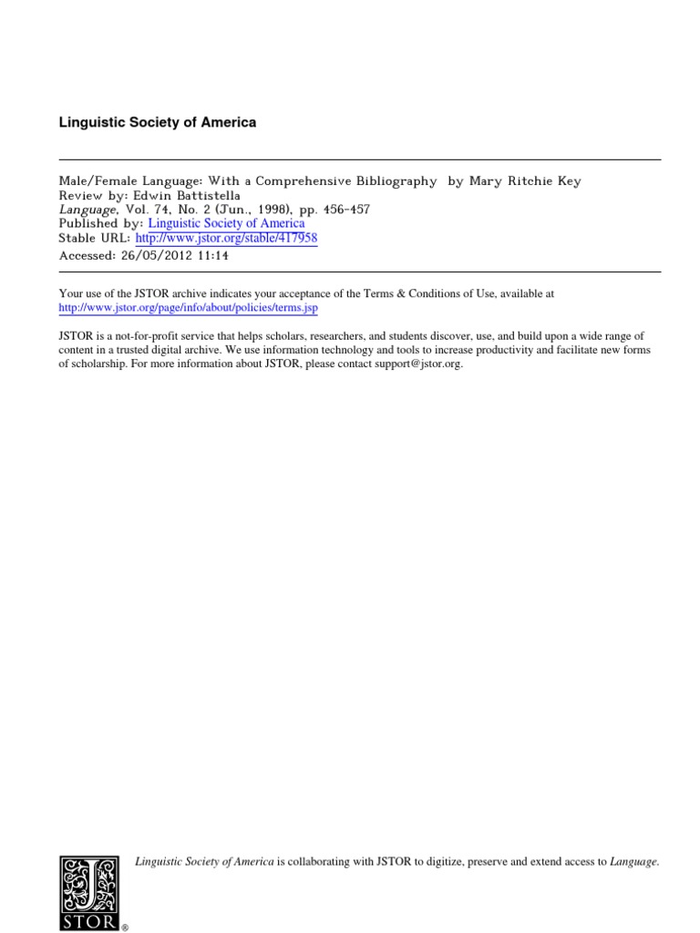 Mary Key Male Female Language | PDF | Linguistics | Semiotics
