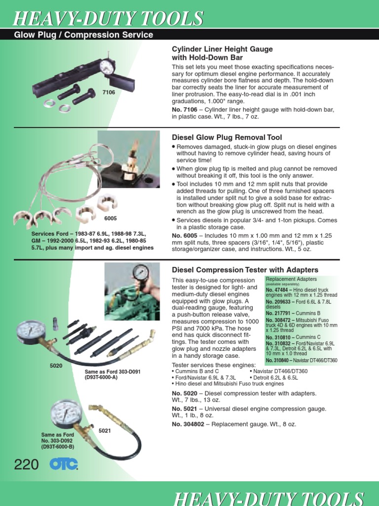Tools for Servicing Diesel Engines | PDF | Fuel Injection | Diesel Engine