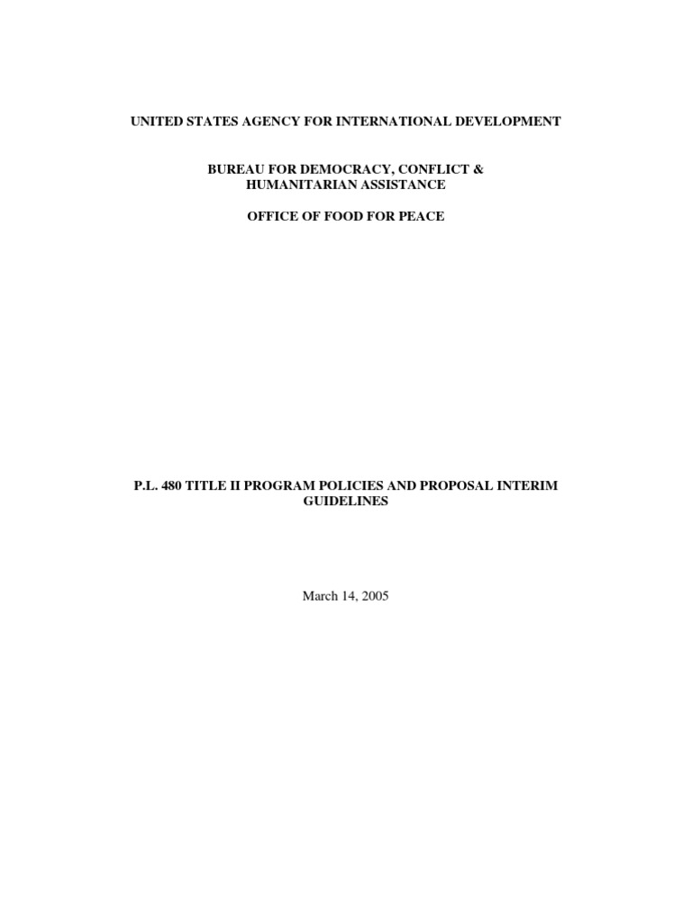 USAID: Title II and How It Works | PDF | Food Security | United States ...