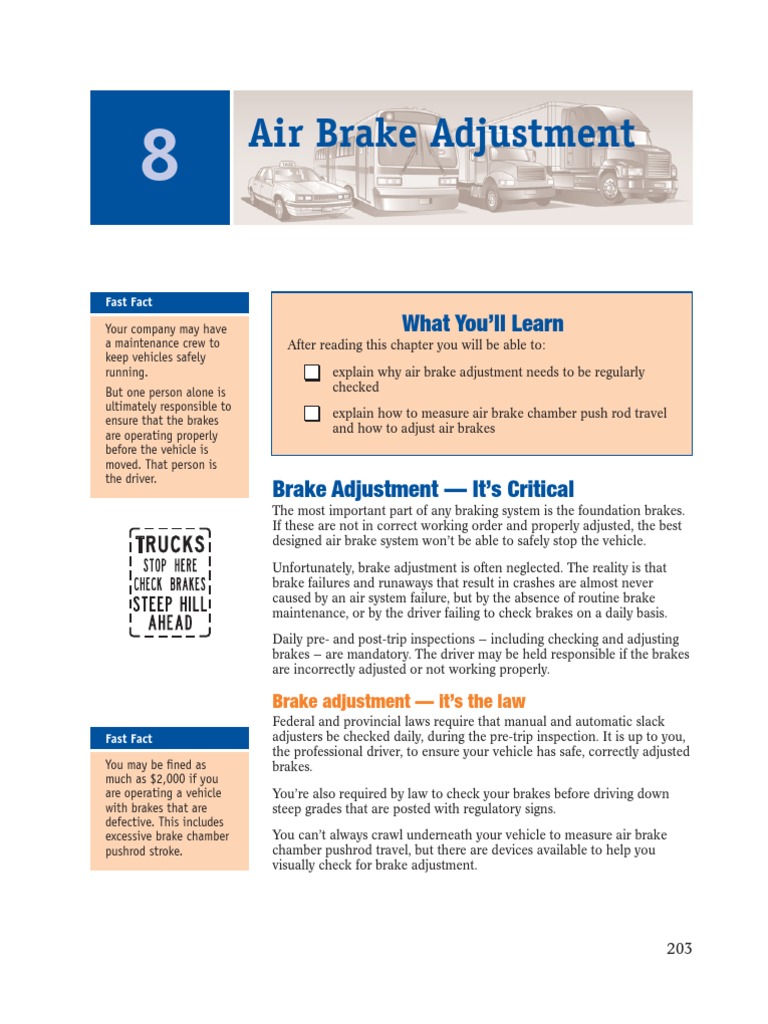 Commercial Vehicles Air Brake Adjustment | PDF | Brake | Truck