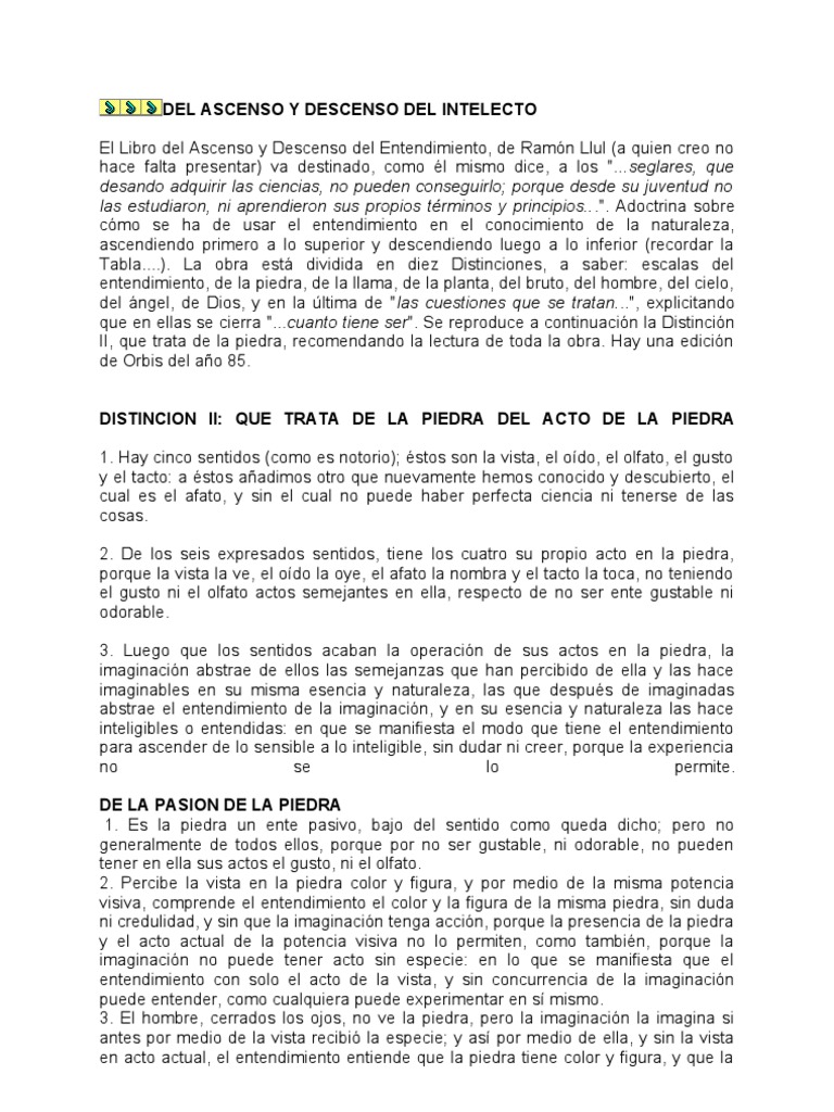 LLUL RAMON - Del Ascenso Y Descenso Del Intelecto | PDF