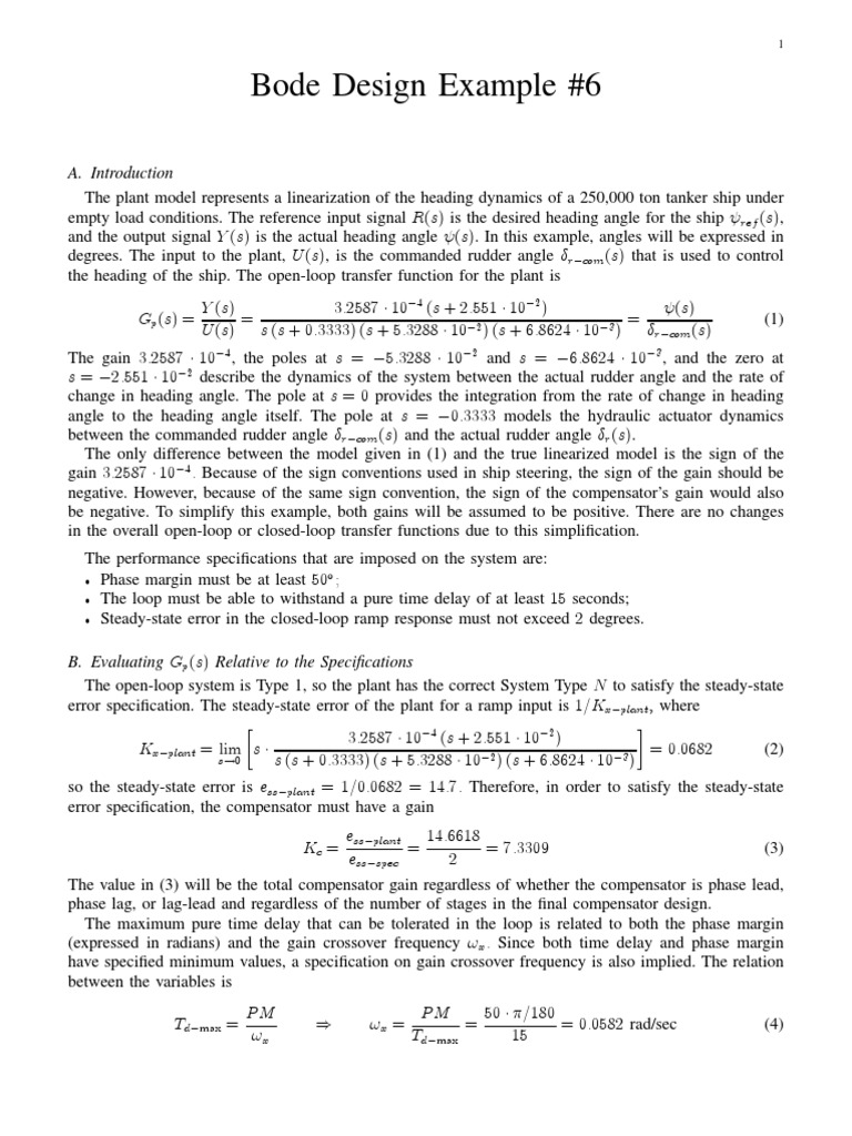 Bode Plot Design PDF | PDF | Control Theory | Bandwidth (Signal Processing)