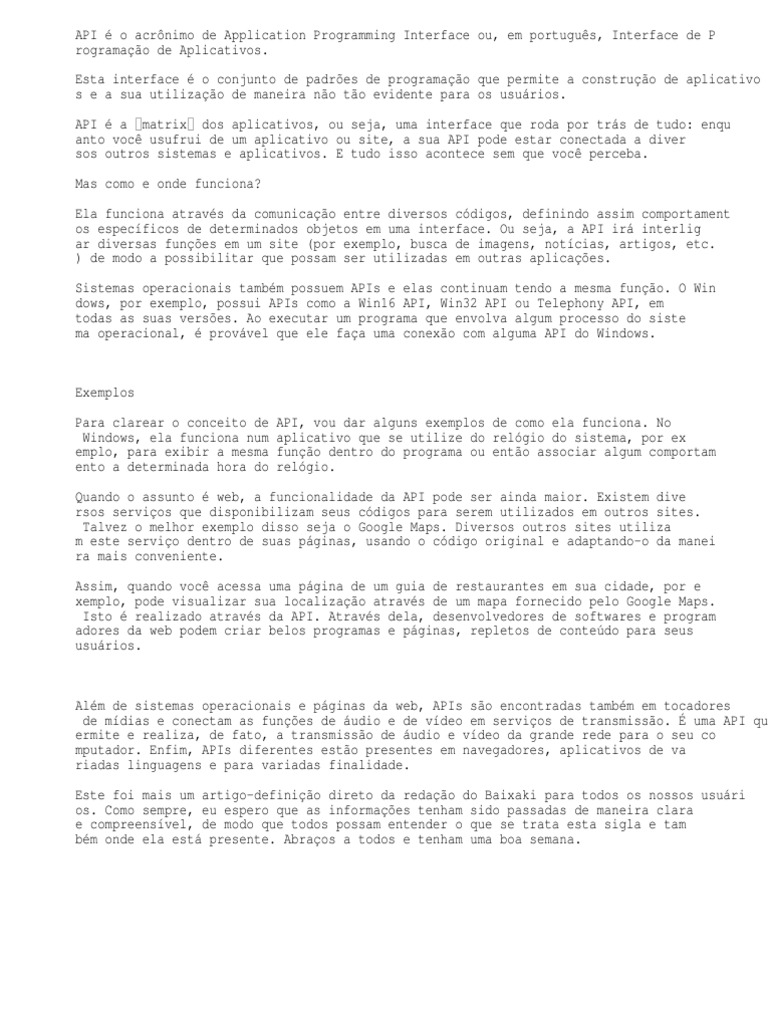 Conceito de API | Download grátis PDF | Interface de programação de ...