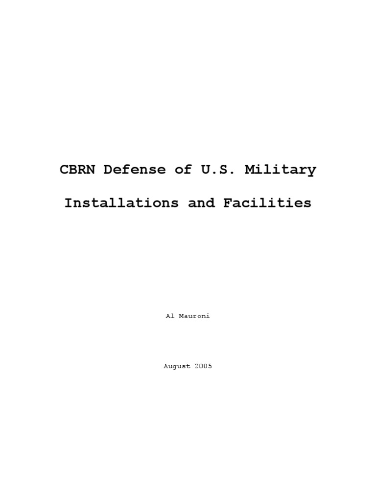 CBRN Defense of US Mil Inst Final | PDF | Counter Terrorism | Cbrn Defense