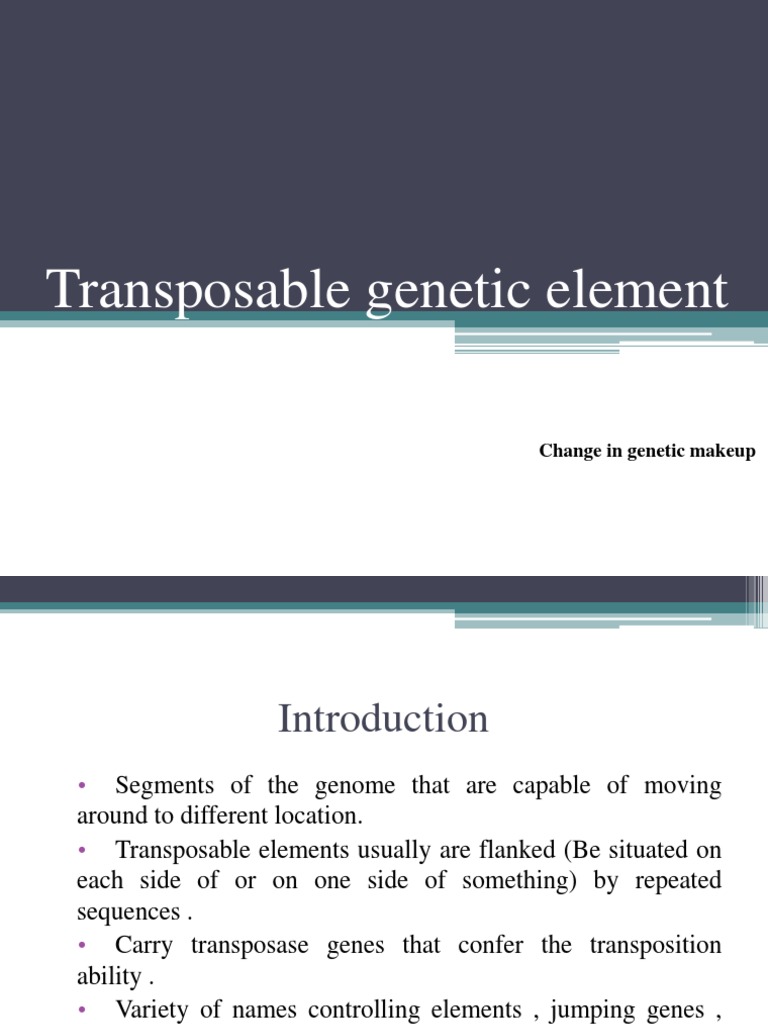 Transposable Genetic Elements Overview | PDF | Transposable Element | Dna