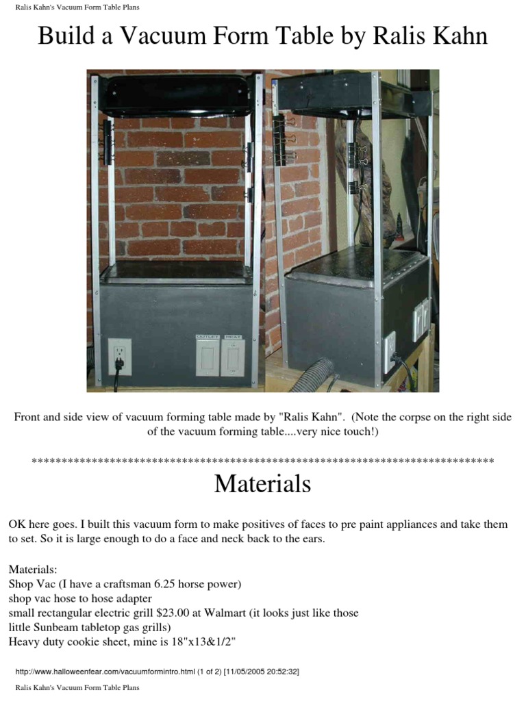 Building A Vacuum Forming Table | PDF | Industrial Processes | Building ...