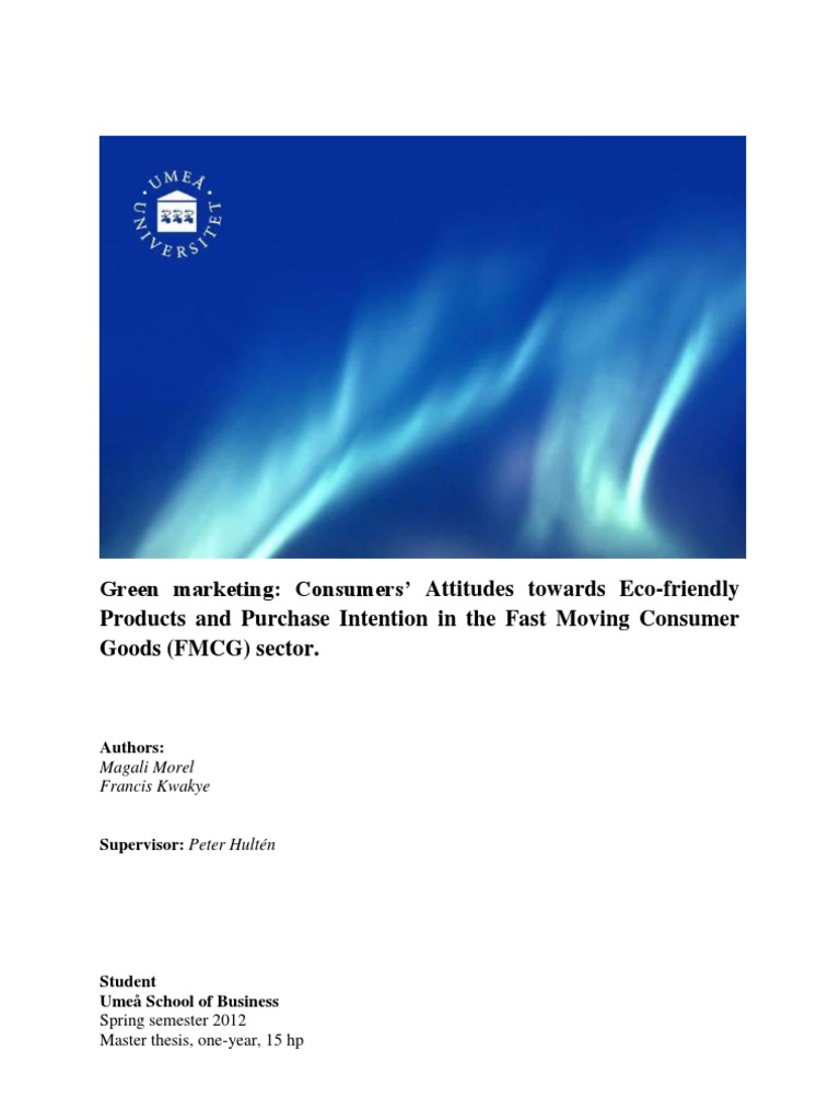 Green Marketing and FMCG Sector | PDF | Behavior | Attitude (Psychology)