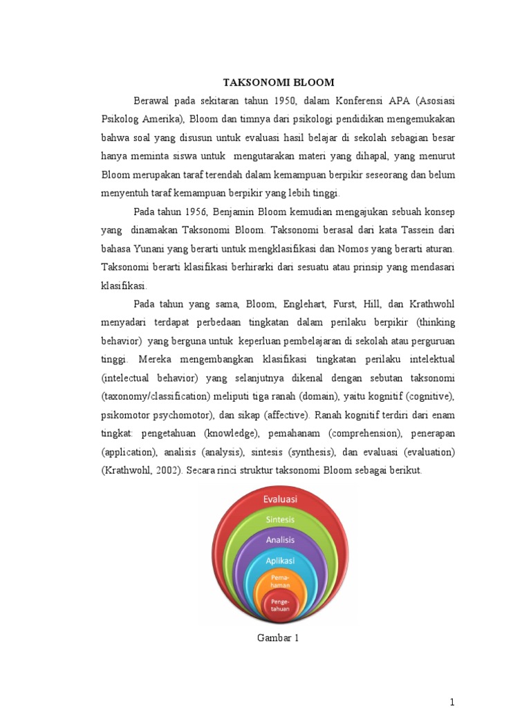 Taksonomi Bloom dan Anderson: Penjelasan | PDF