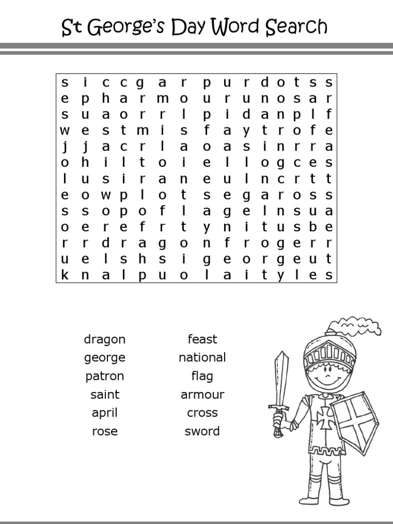 St George's Day Word Search Puzzle | PDF
